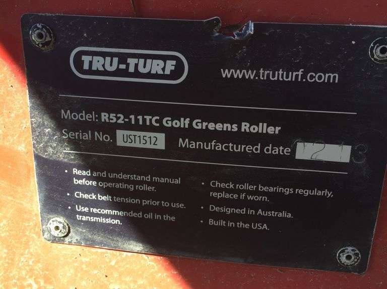TRU-TURF - MODEL R52-11TC GREENS ROLLER - Wild Rose Auction Services