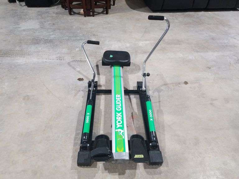 YORK GLIDER X-3000 ROWING MACHINE, APPROX 50"L X 24"W - Wild Rose ...