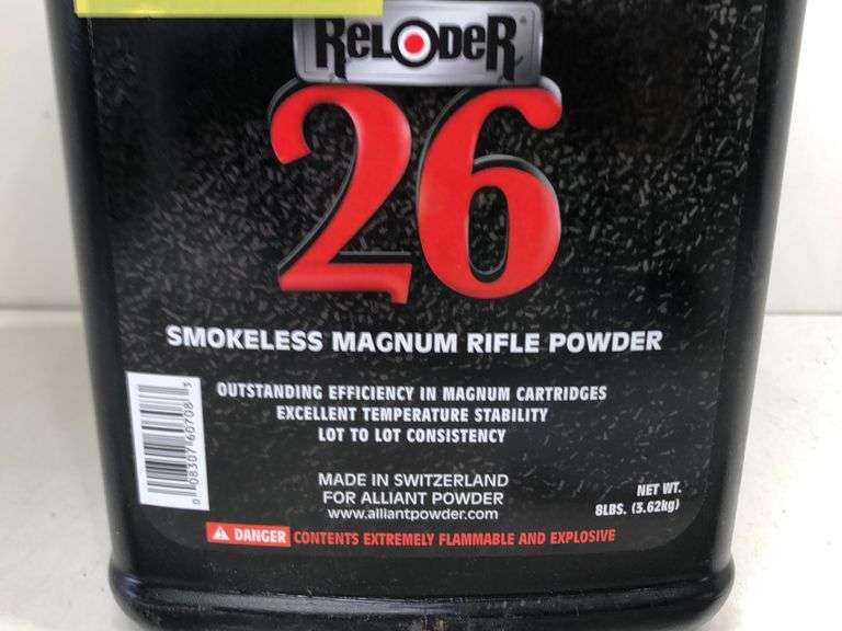 ALLIANT POWDER RELOADER 26 SMOKELESS POWDER - PARTIAL OPENED CONTAINER ...