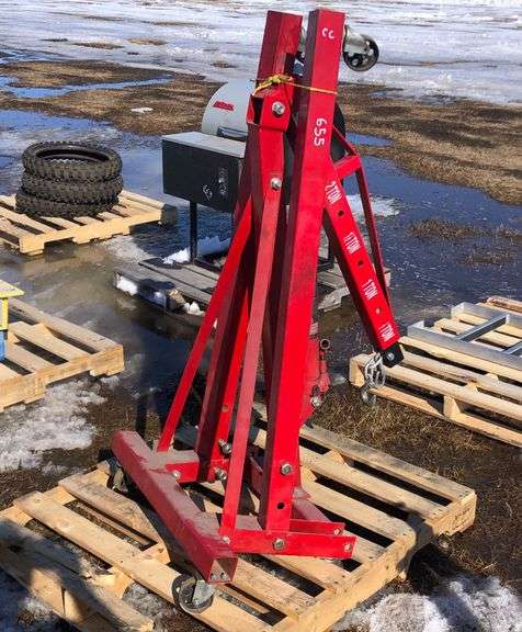 2 TON HYDRAULIC ENGINE HOIST W/ ADJUSTABLE REACH, APPROX. 2'5"X4'4"X5'4 ...