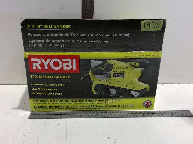 RYOBI BELT SANDER 3"X18" BELT, BE319 CORDED, MINIMAL USE - Wild Rose ...