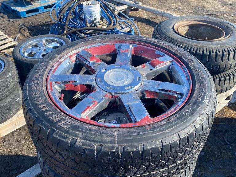 4 BRIDGESTONE DUELER A/T TIRES ON 6 BOLT RIMS, P285/45R22, 110H - Wild ...