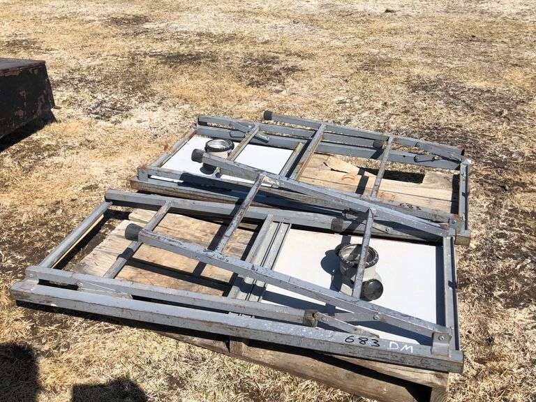 2 - FOLDING ROUTER TABLES W/ PORTER CABLE ROUTER GUIDES, APPROX 4' X 2 ...