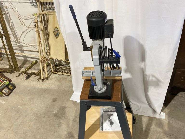 DELTA SHOP MASTER HOLLOW CHISEL MORTISER ON STAND W/ WHEELS, 120 VOLT ...