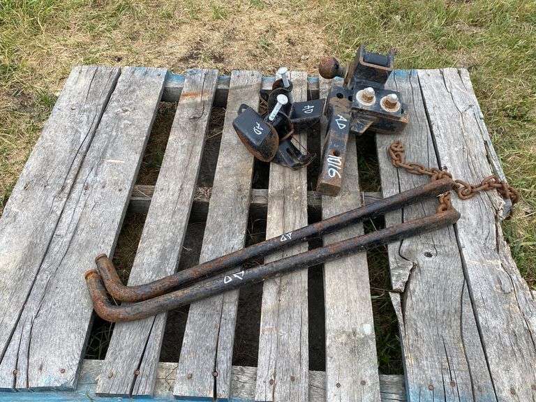 2-5/16" BALL C/W ADJUSTABLE HITCH, 2 - 3' HITCH STABILIZER BARS & 2 ...