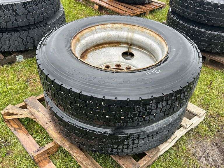 2 - BF GOODRICH ST230 11R24.5 LRH RADIAL TIRES ON RIMS - Wild Rose ...