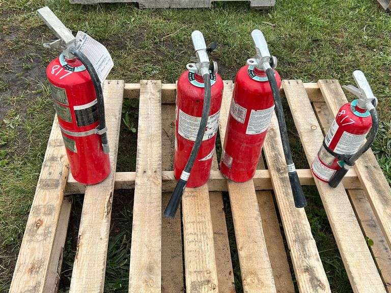 THREE 10 LB FIRE EXTINGUISHERS (ABC) AND ONE 5 LB FIRE EXTINGUISHER ...