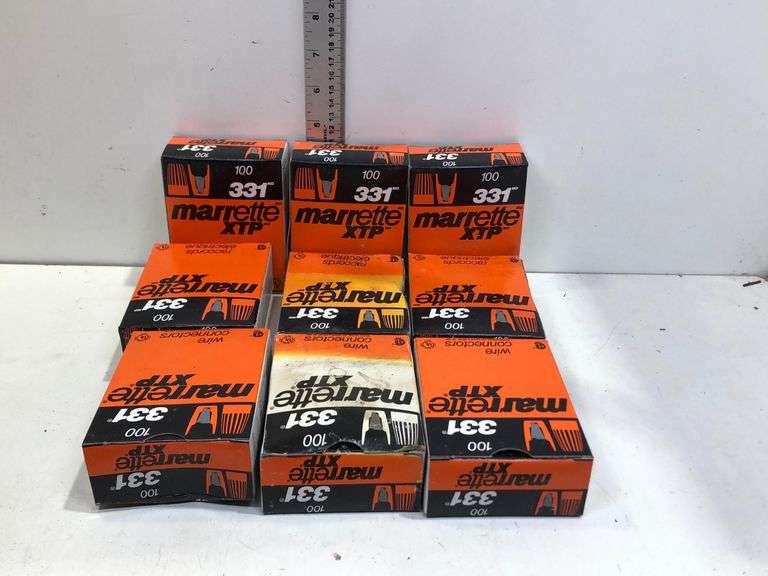 MARRETTE 331 WIRE CONNECTORS. Approx. 100 pieces per box, Total of 9 ...