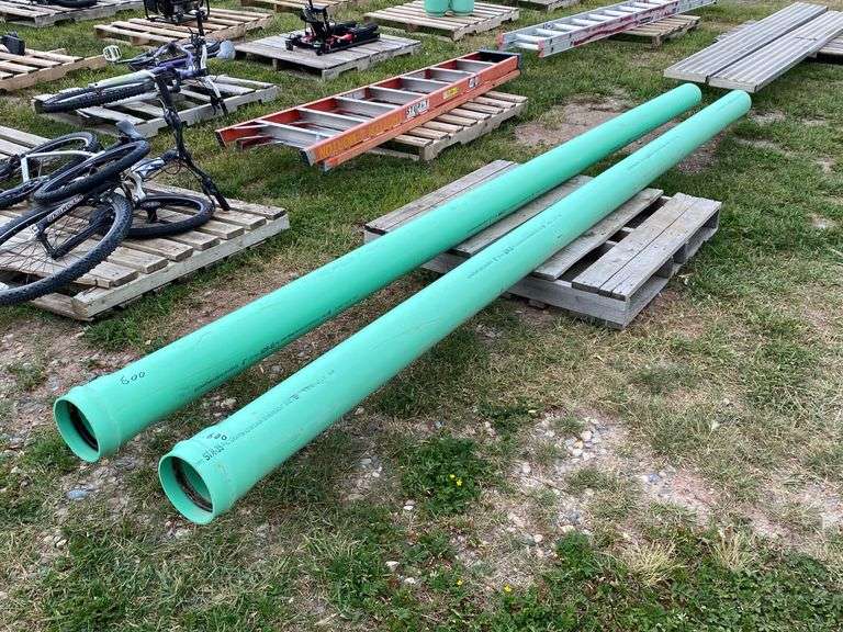 NORTHERN PIPE PRODUCTS 6" SDR-35 PVC PIPE. Approx. 14' x 2 pieces ...