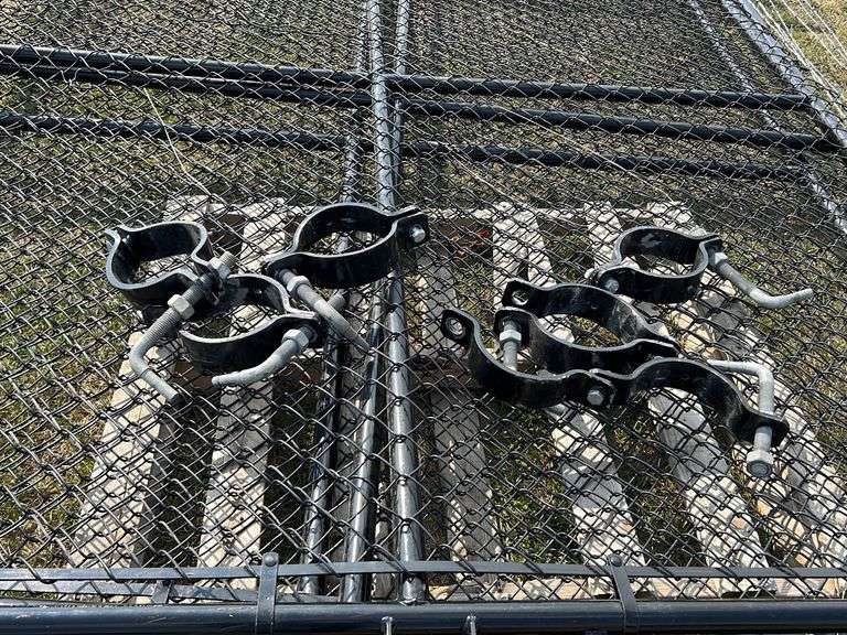 CHAIN LINK GATE/FENCE PANEL, Approx. 9' X 20', TWO PIECE FOLDING CHAIN ...