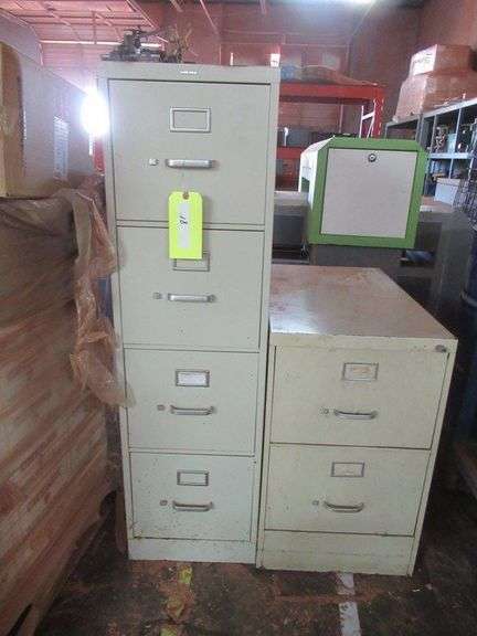 TWO VINTAGE UPRIGHT FILING CABINETS - World Wide Auction Inc