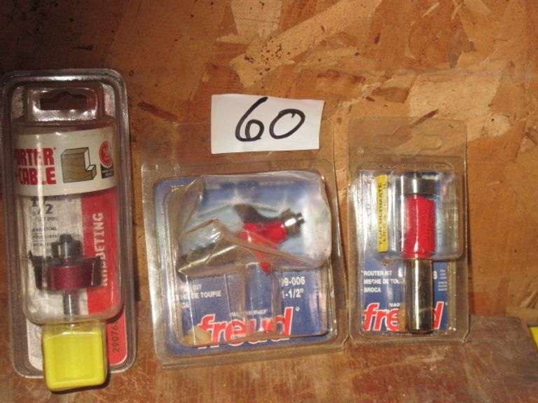 FREUD OGEE BIT#99-006 ,FREUD BEARING FLUSH TRIM BIT#42-118, PORTER ...