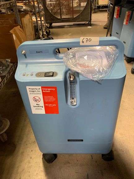 RESPIRONICS EVERFLO ROLL AROUND OXYGEN CONCENTRATOR OPI WITH SALTER ...