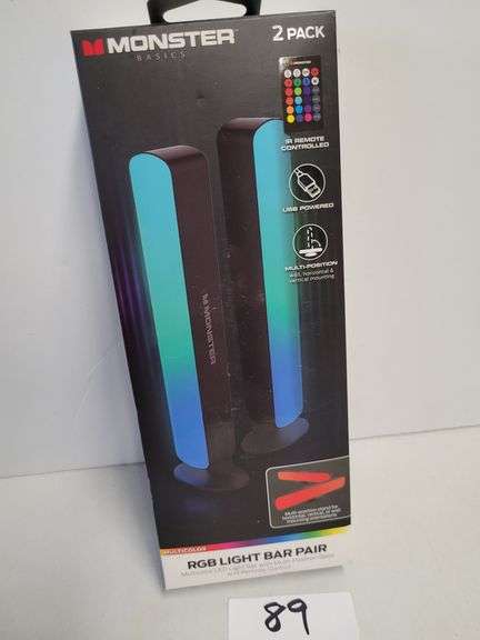 Monster basics multi color RGB light bar pair - World Wide Auction Inc