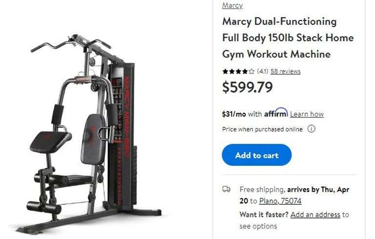 open box Marcy Dual-Functioning Full Body 150lb Stack Home Gym Workout ...