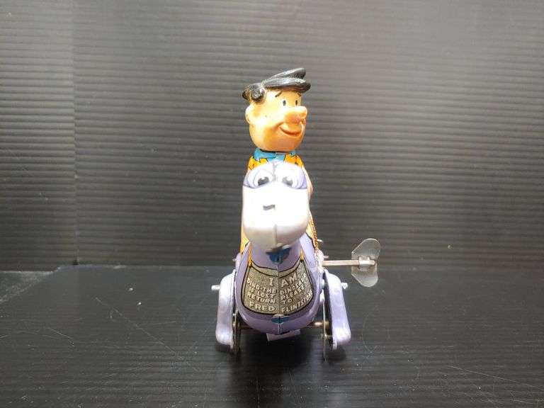 Line Mar Fred Flintstone And Dino Wind Up Tin Toy W Yoder Auction
