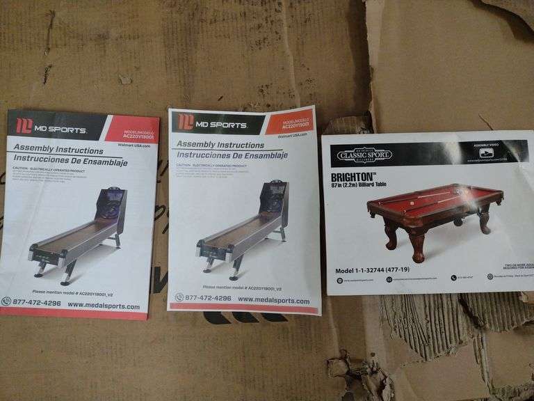 Brighton Billiard Table, Two 10 ft Rolling Score Game Tables - W. Yoder ...