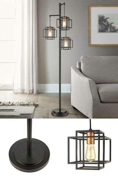 BRIDGEPORT DESIGNS KELSEY DUAL SQUARE 3 LIGHT FLOOR LAMP 120V - Yorkton ...