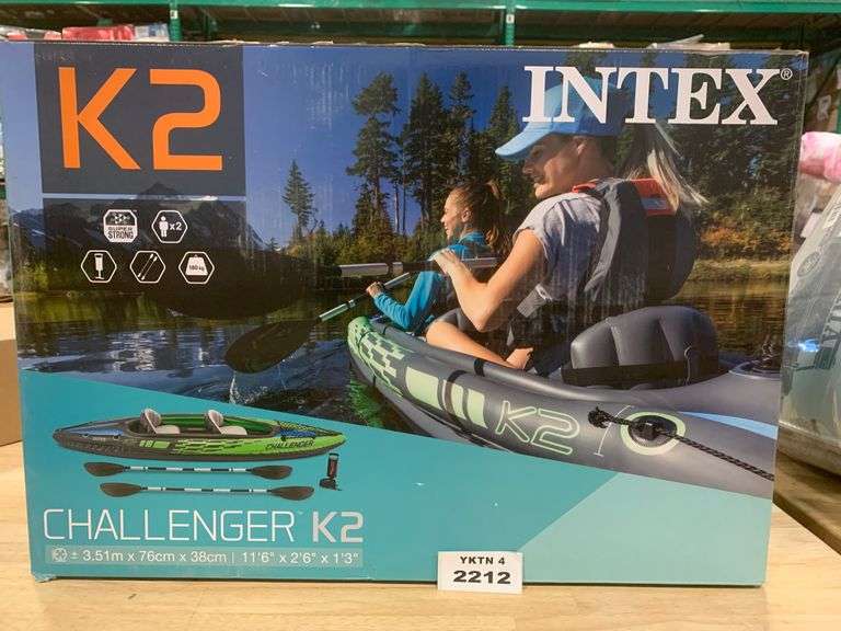 INTEX CHALLENGER K2 KAYAK 2 PERSON INFLATABLE KAYAK BOAT WITH TWO SEATS ...