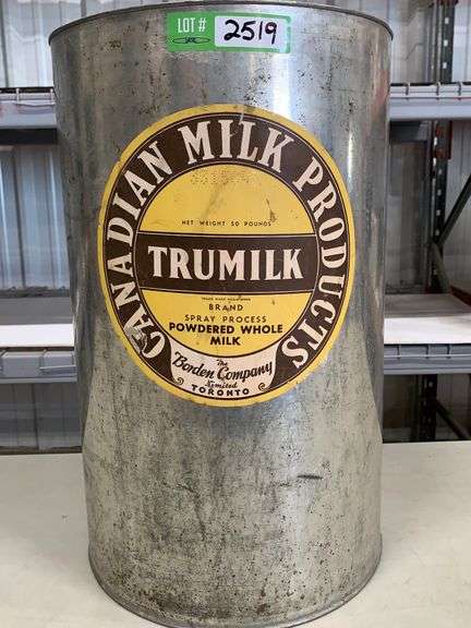Canadian Milk Products Powdered Milk Tin - Yorkton Auction Centre