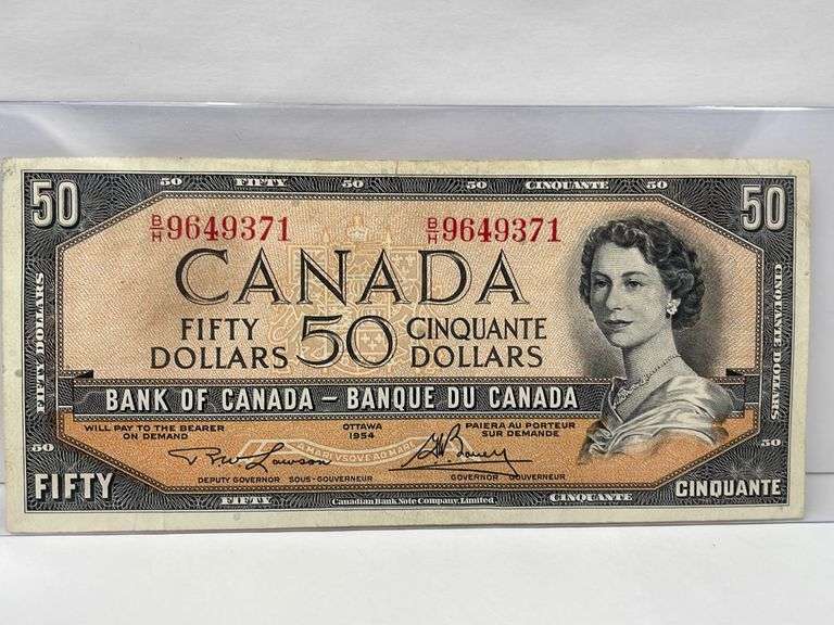 1954 Canada Fifty Dollar Bill - Yorkton Auction Centre