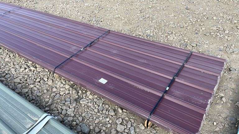 Approx 52 Pcs. 24' Tuff Rib Metal Cladding - Burgandy - 3744 Sq. Ft ...