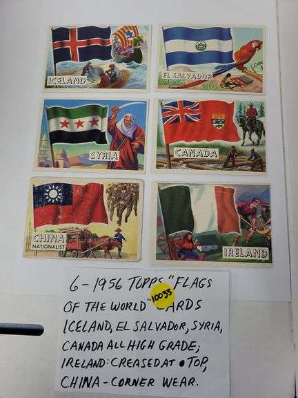 6 - 1956 Topps "Flags Of The World" Cards ( See Description ) - Yorkton ...