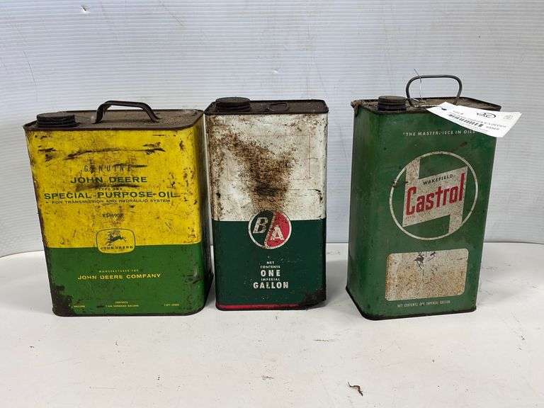 John Deere, Castrol & B/A Oil Cans - Yorkton Auction Centre