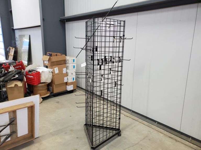 Black Grid Display Rack on Wheels - Yorkton Auction Centre