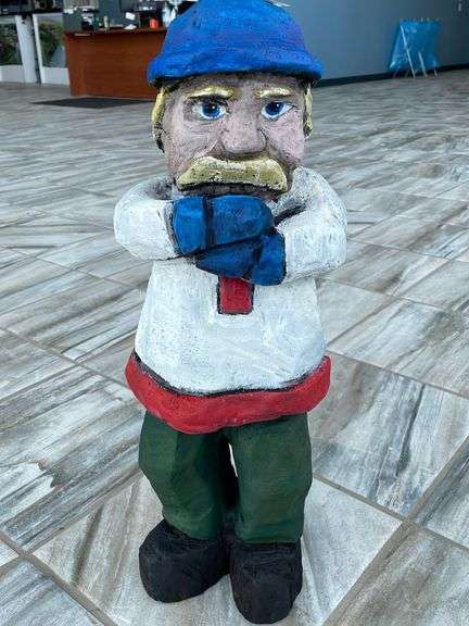 Old Ukrainian Man- Chainsaw Carving - Yorkton Auction Centre