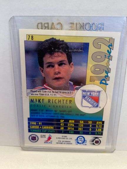 Mike Richter Premier '92 O-Pee-Chee Rookie Hockey Card - Yorkton ...