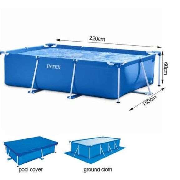 INTEX RECTANGULAR FRAME SET SQUARE SWIMMING POOL 4.5M - Yorkton Auction ...