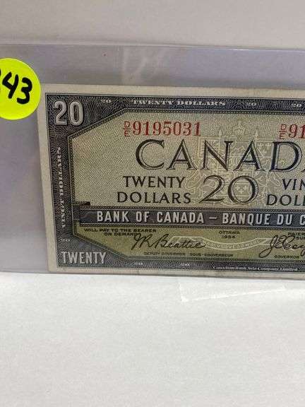 1954 CDN $20.00 Bill- Devils Face - Yorkton Auction Centre
