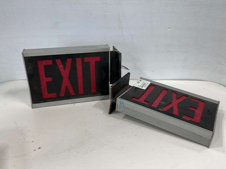 2 Electric Exit Signs - Yorkton Auction Centre