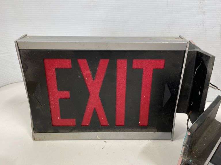 2 Electric Exit Signs - Yorkton Auction Centre