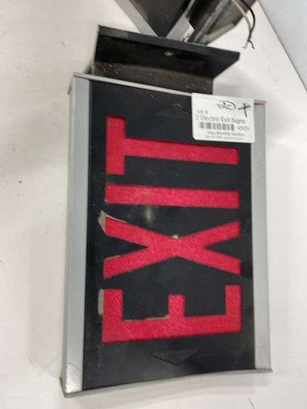 2 Electric Exit Signs - Yorkton Auction Centre