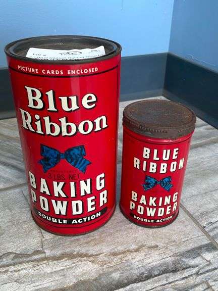 2 - Blue Ribbon Baking Powder - Yorkton Auction Centre
