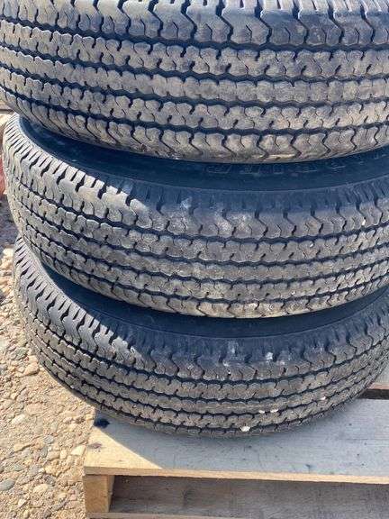 3 - ST205/75R15 Trailer Tires and Rims, 1 Extra Rim - Yorkton Auction ...