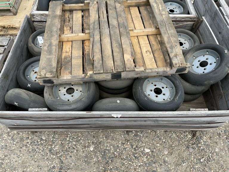 Crate Of Pneumatic Packer Wheels - Yorkton Auction Centre