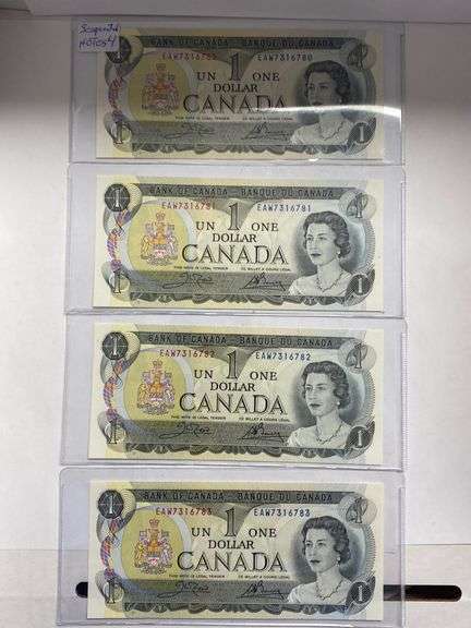 4 - CAD Sequential One Dollar Bills - Yorkton Auction Centre
