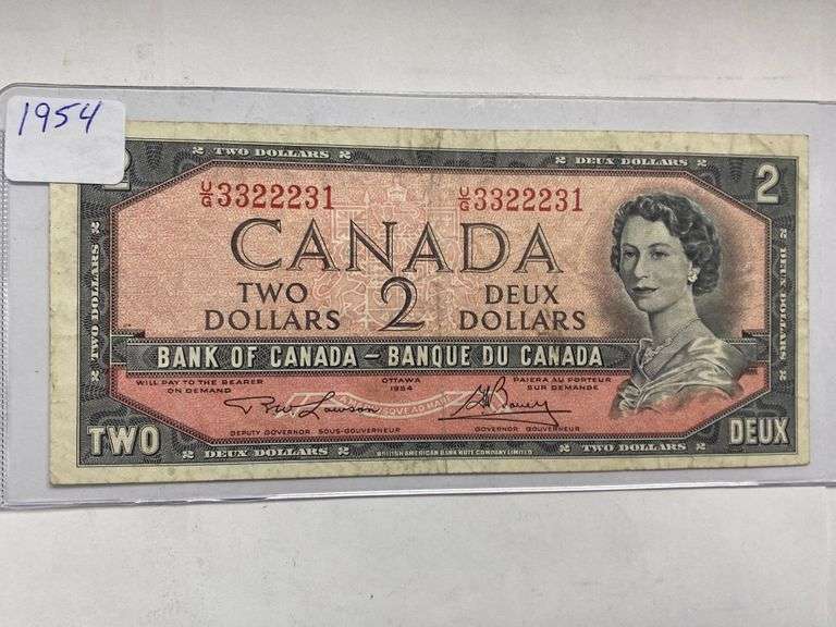 1954 CAD Two Dollar Bill - Yorkton Auction Centre