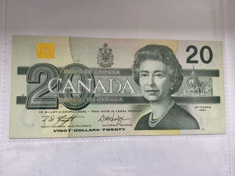 1991 CAD Twenty Dollar Bill - Yorkton Auction Centre