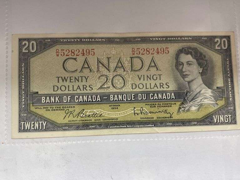 1954 CAD Twenty Dollar Bill - Yorkton Auction Centre