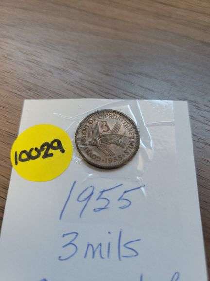 1955 3 Mils Government Of Cyprus - Yorkton Auction Centre