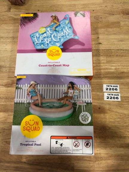 SUN SQUAD INFLATABLE COAST TO COAST MAP & SUN SQUAD TROPICAL POOL ...