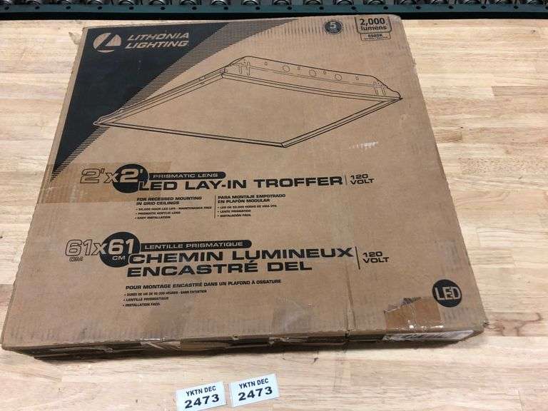 LITHONIA LIGHTING 2X2 LED LAY-IN TROFFER 120V - Yorkton Auction Centre