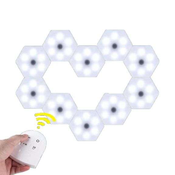 NEW 6 PACK HONEYCOMB SMART TOUCH LED WALL LIGHTS - Yorkton Auction Centre