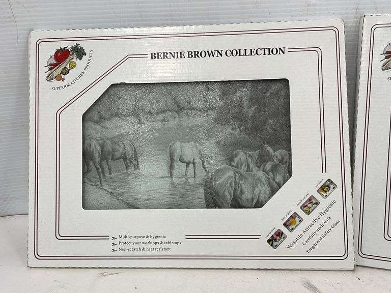2 - Bernie Brown Collection Glass Cutting Boards - Yorkton Auction Centre
