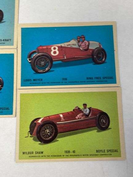 4 - 1960 "Indianapolis" Race Car Cards - Yorkton Auction Centre
