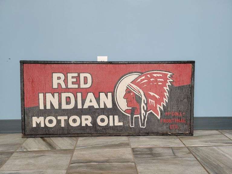 Wooden Red Indian Sign - Yorkton Auction Centre